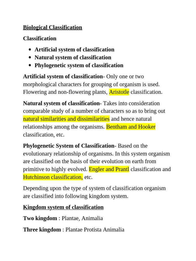 Biological Classification 1 | PDF | Bacteria | Biology
