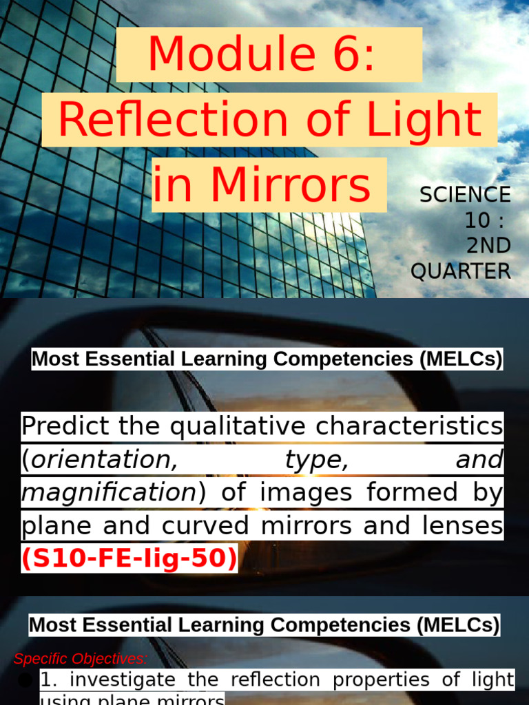 Q2M6.Reflection of Light in Mirrors | PDF | Mirror | Electromagnetic Radiation