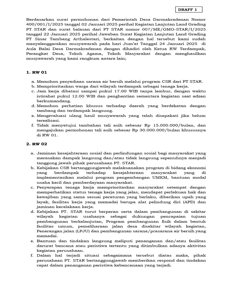 Draff Usulan Tali Asih | PDF