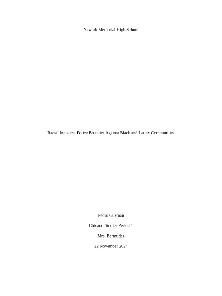 Social Problems Research Paper | PDF | Psychological Trauma | Police ...