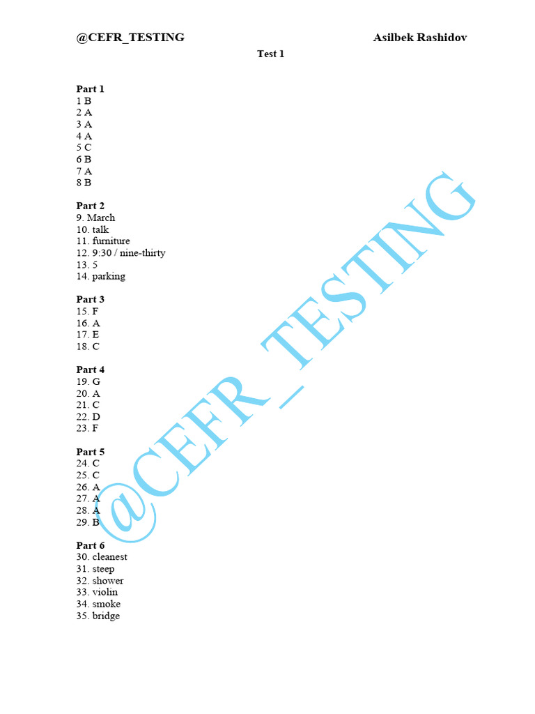 Multilevel Listening Mock - Answers | PDF