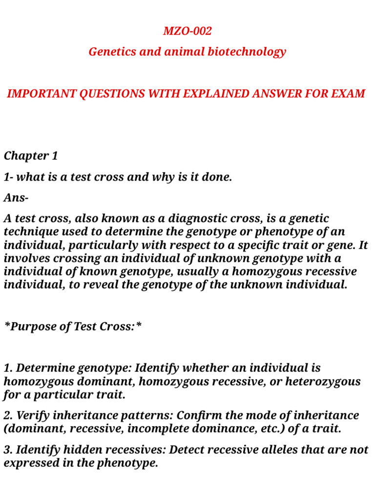 Mzo-002 Important Questions With Explained Answer ? 3 | PDF | Dominance ...