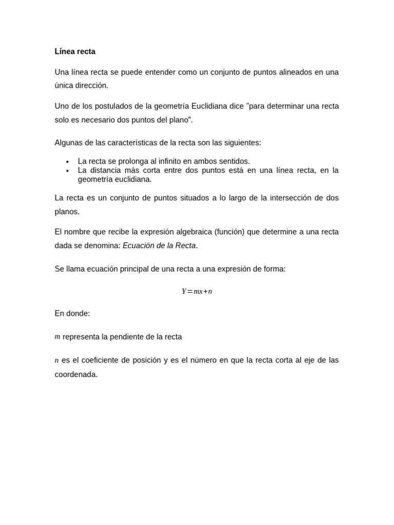 Línea Recta | PDF