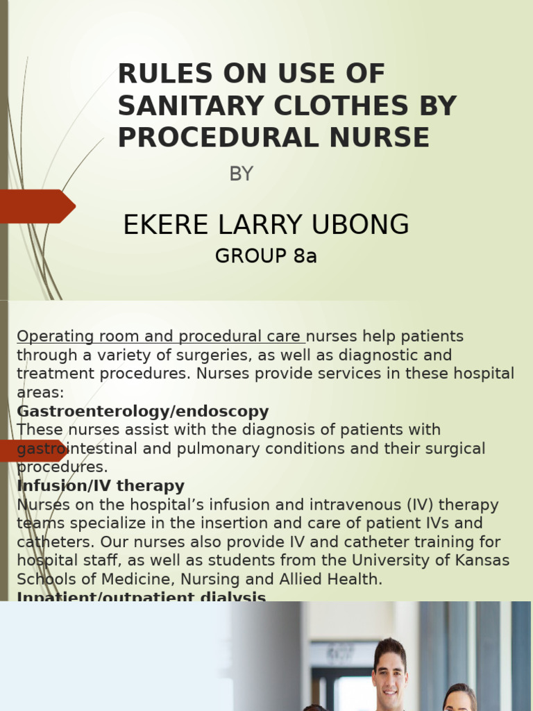 Rules On Use of Sanitary Clothes by Procedural | PDF | Intravenous ...