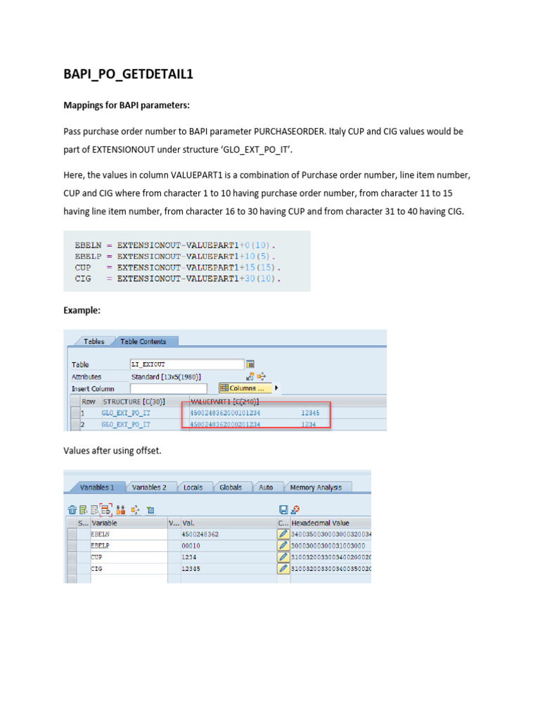 Bapi Getdetail | PDF