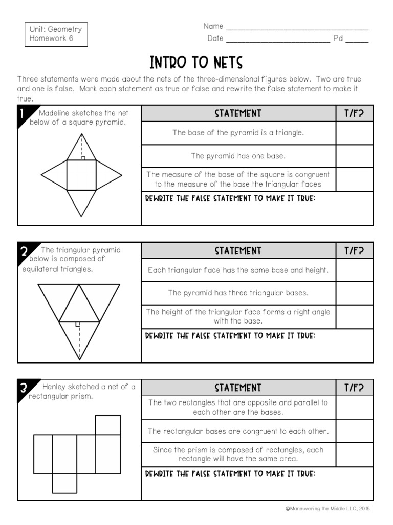 Understanding Nets of Pyramids and Prisms | PDF