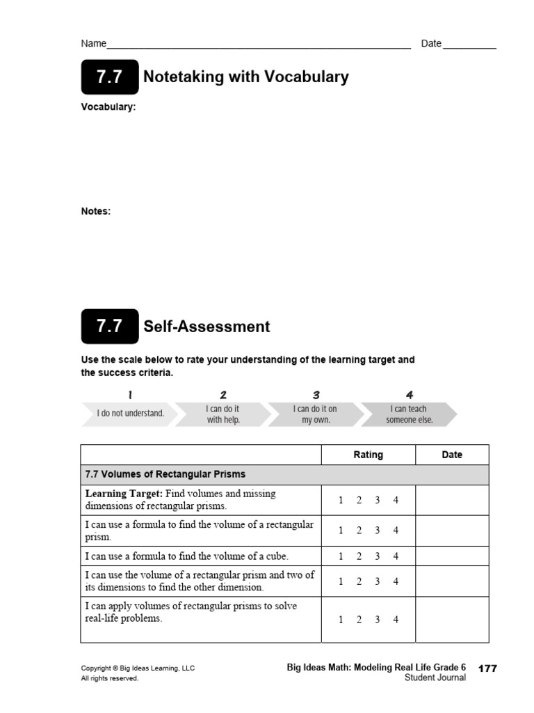 7.7 Self-Assessment Chart | PDF
