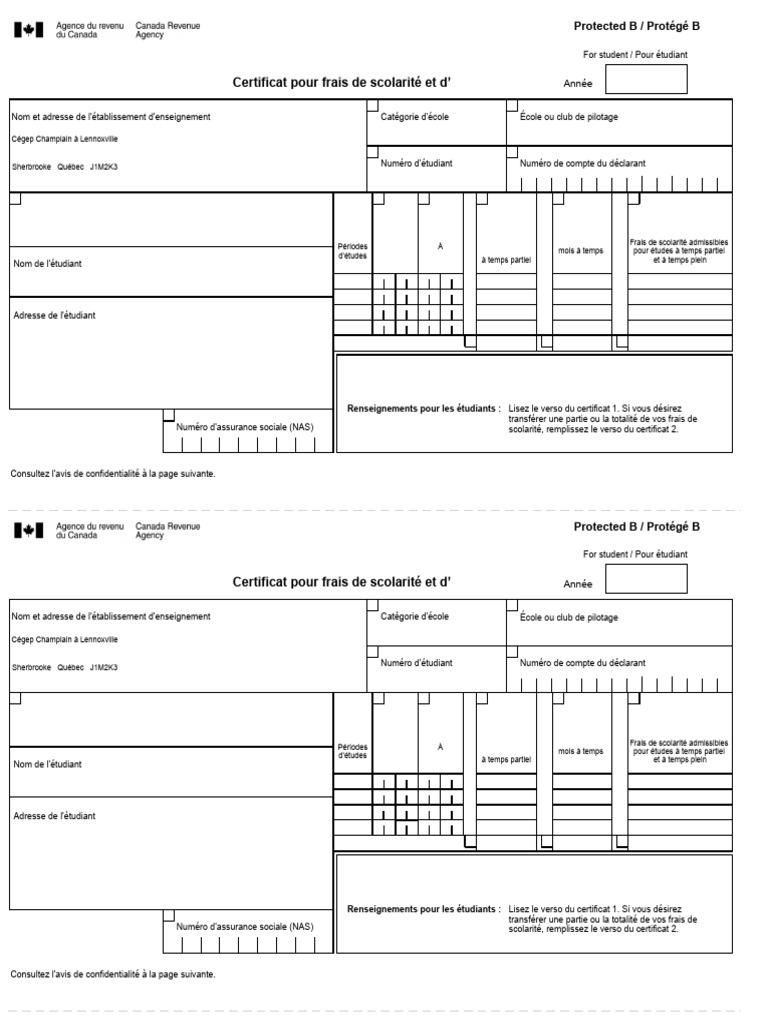 Certificat de frais de scolarité T2202 | PDF | Droits et libertés ...
