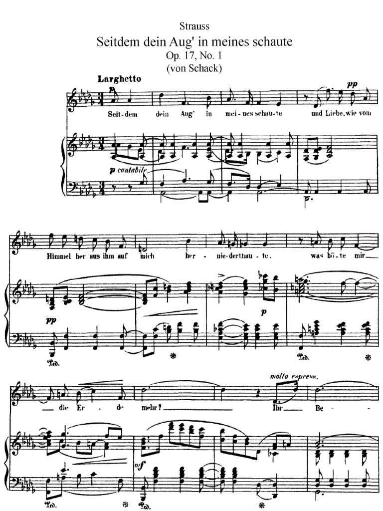 Strauss Op17, 6 Lieder (BARKAROLE) | PDF