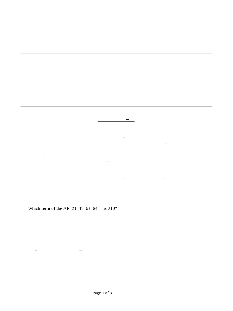 Class 10 Arithmetic Progression Practice Pdf Mathematics 9073