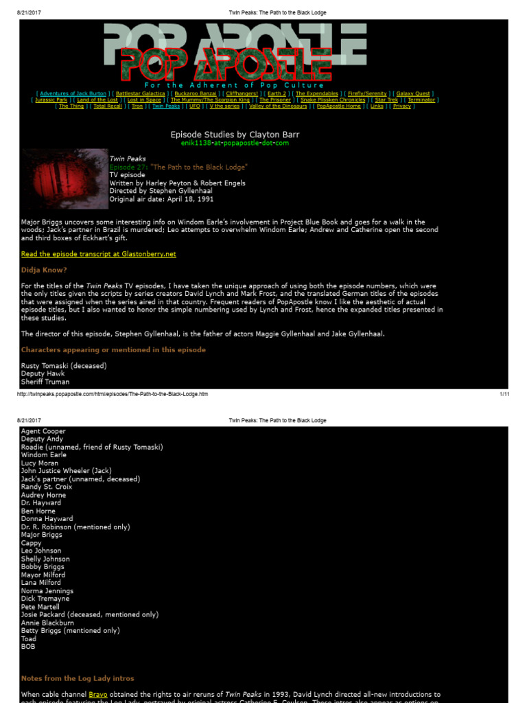 Path To The Black Lodge | PDF