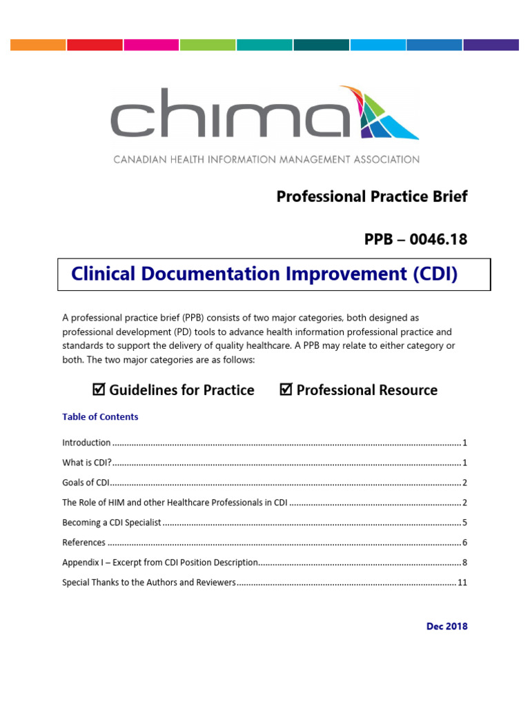 Clinical Document Improvement - PPB 0046.18 | PDF | Medical Diagnosis ...