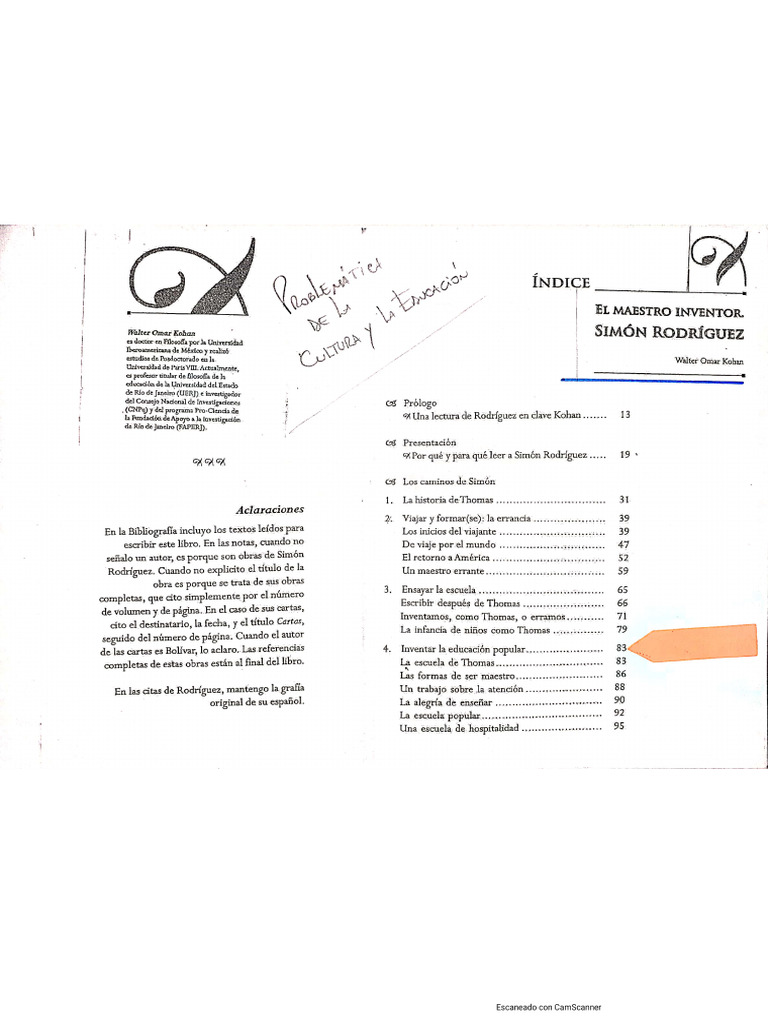 KOHAN W. Cap 4 - El Maestro Inventor - Inventar La Educación Popular | PDF