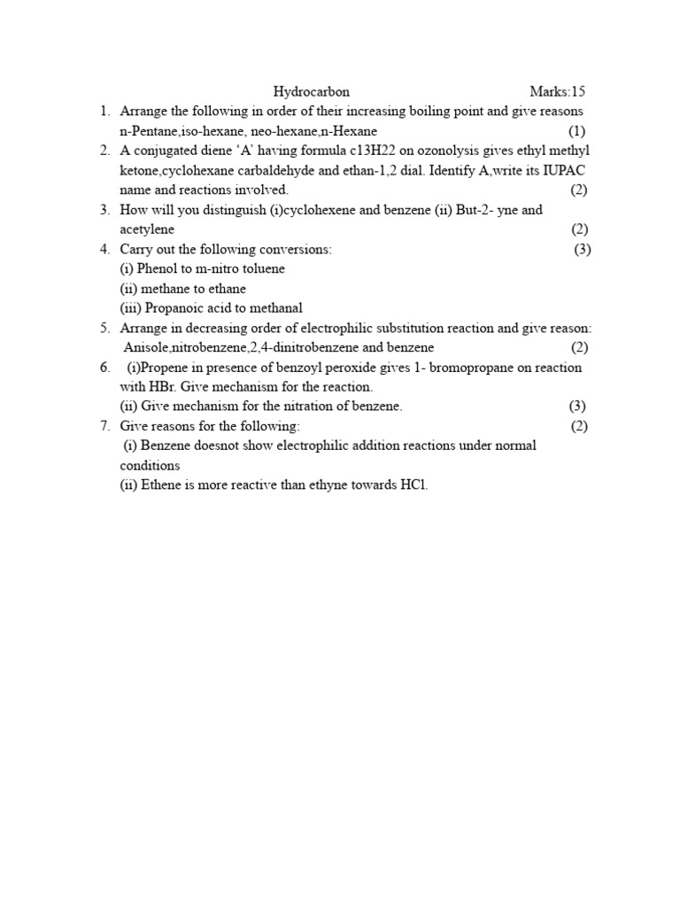 Hydrocarbon Test | PDF