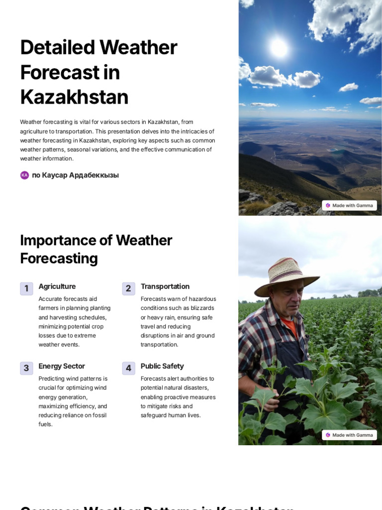 Detailed Weather Forecast in Kazakhstan | PDF | Precipitation | Weather