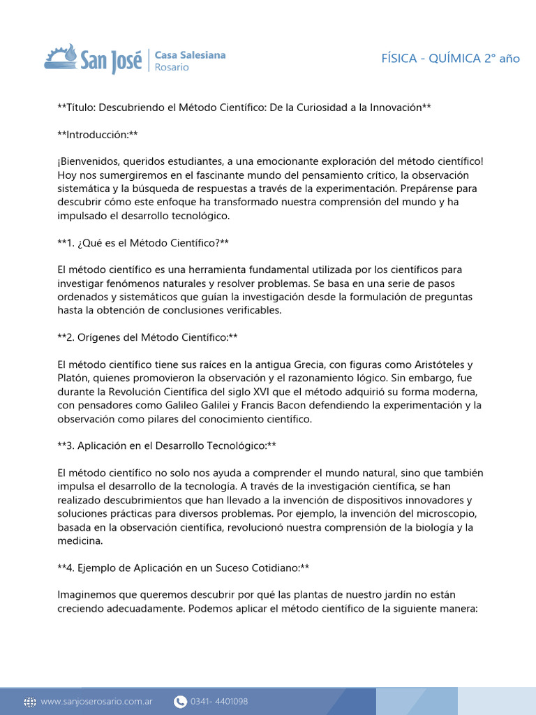 Método Científico: Exploración y Aplicaciones | PDF | Experimentar ...