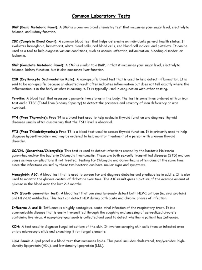 common-laboratory-tests-explained-002 | PDF | Thyroid | Infection