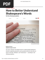 Common Shakespearean Vocabulary Guide | PDF
