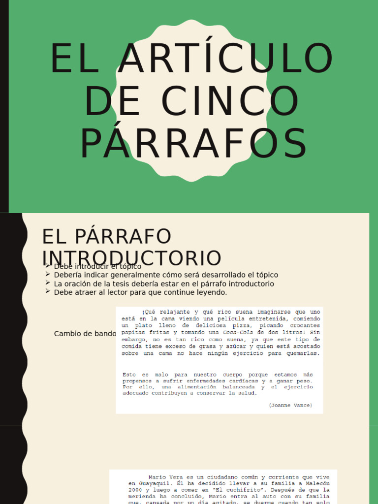 El artículo de cinco párrafos (1) | PDF