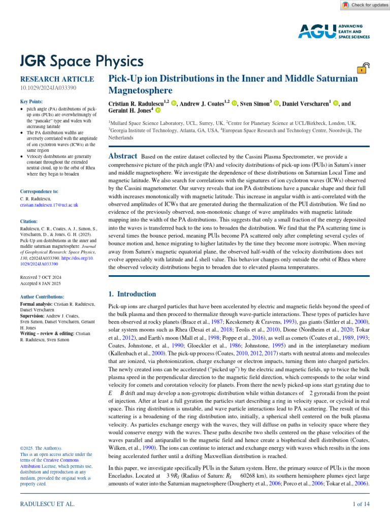 JGR Space Physics - 2025 - Radulescu - Pick%E2%80%90Up ion ...