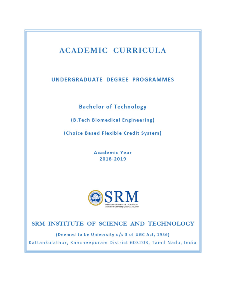 Btech Biomedical Curriculum 2020 | PDF | Biomedical Engineering ...