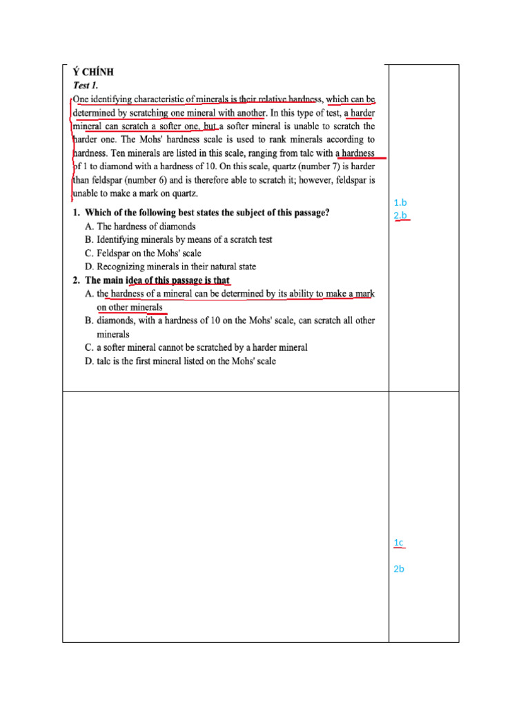 reading vstep ý chính | PDF