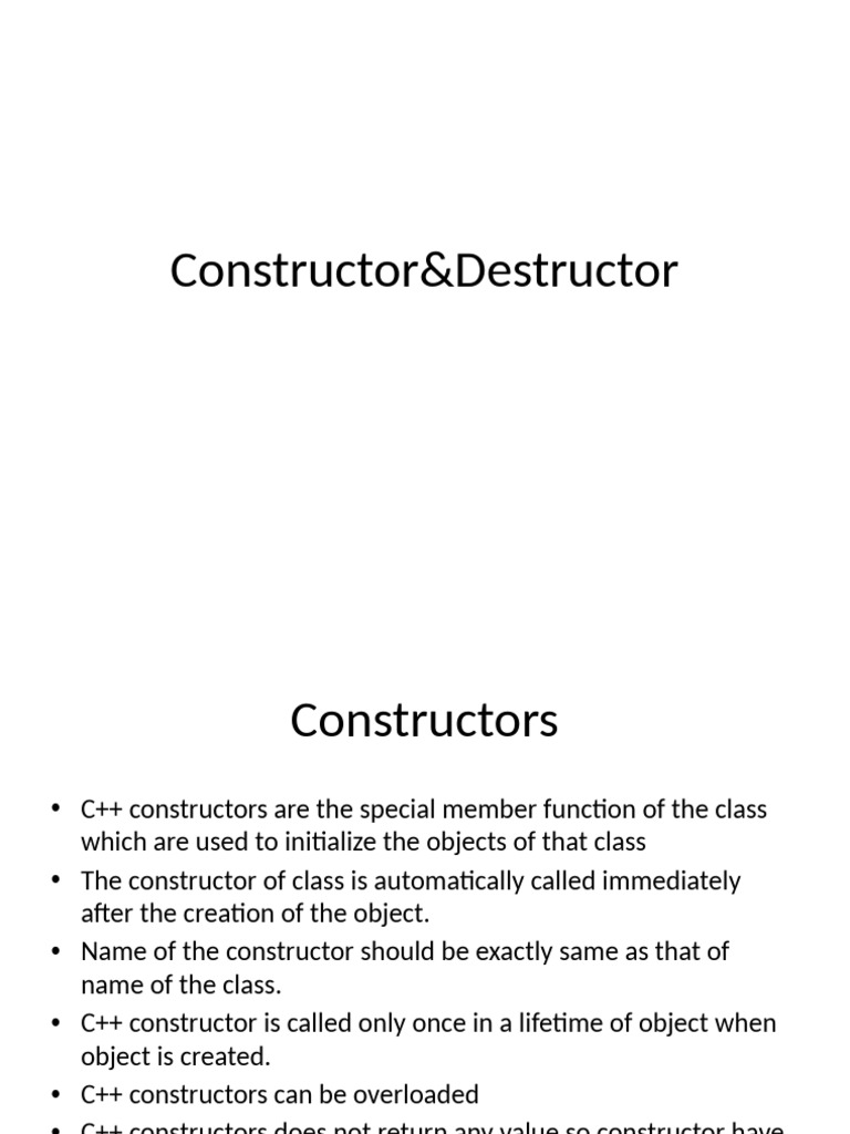 Constructor&Destructor | PDF | Programming | Constructor (Object Oriented Programming)