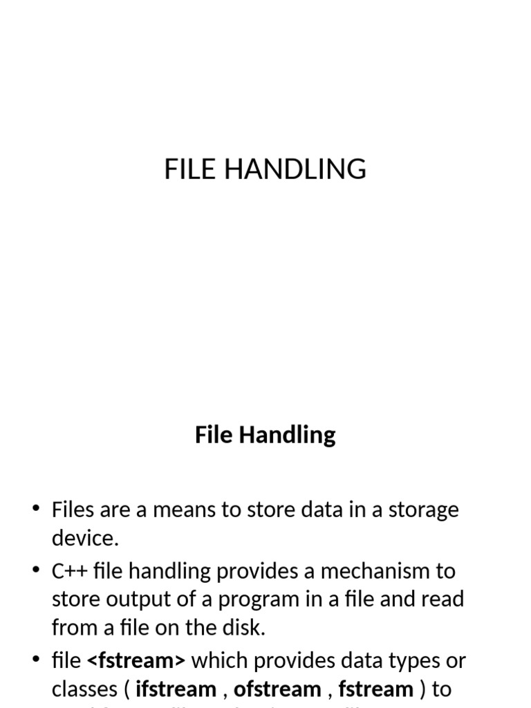 File Handling | PDF