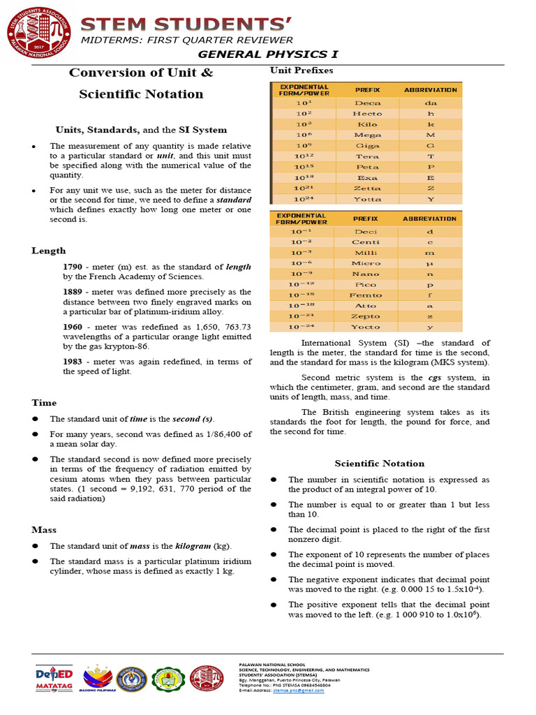 GEN PHYSICS 1 - Conversion of Unit & Scientific Notation | PDF ...