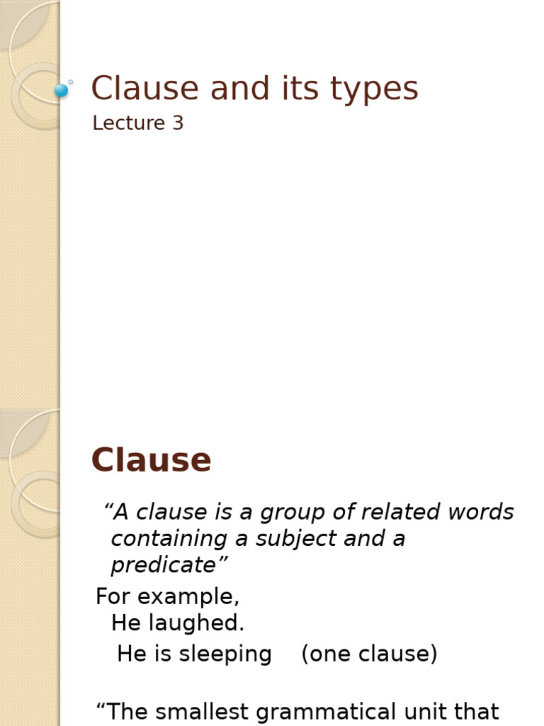 Clause and Its Types | PDF | Clause | Adverb