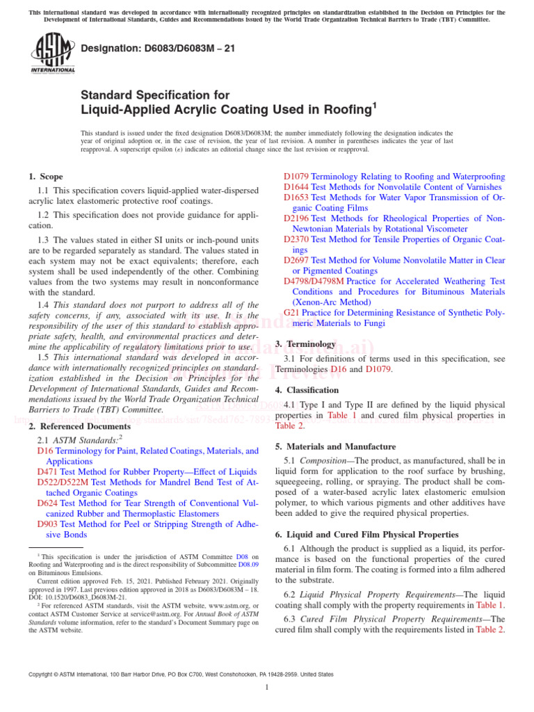 ASTM-D6083-D6083M-21 | PDF | Natural Rubber | Paint