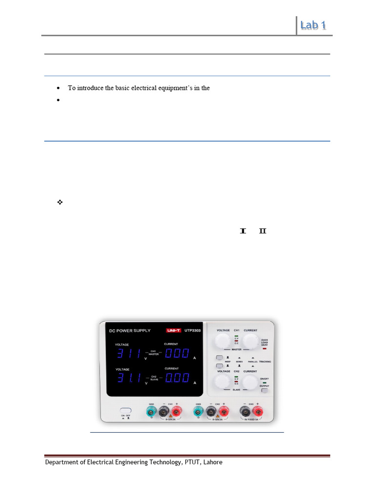 AC Circuit Analysis Lab 1 | PDF | Power Supply | Amplitude