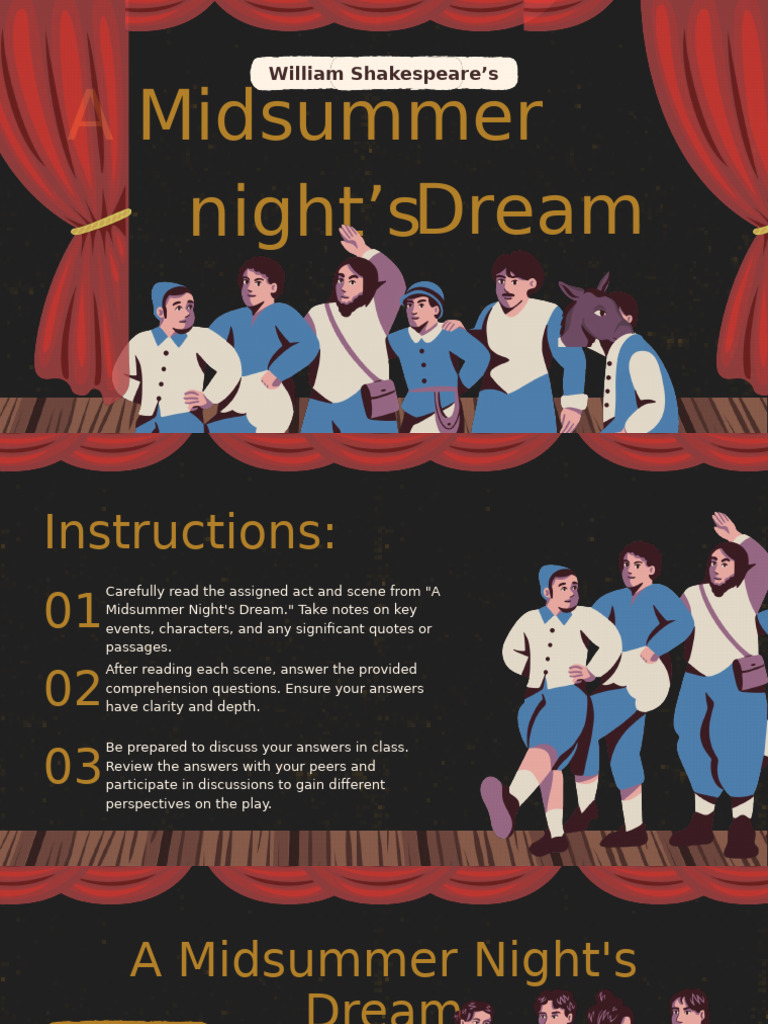 A Midsummer Night's Dream Study Guide | PDF | A Midsummer Night's Dream