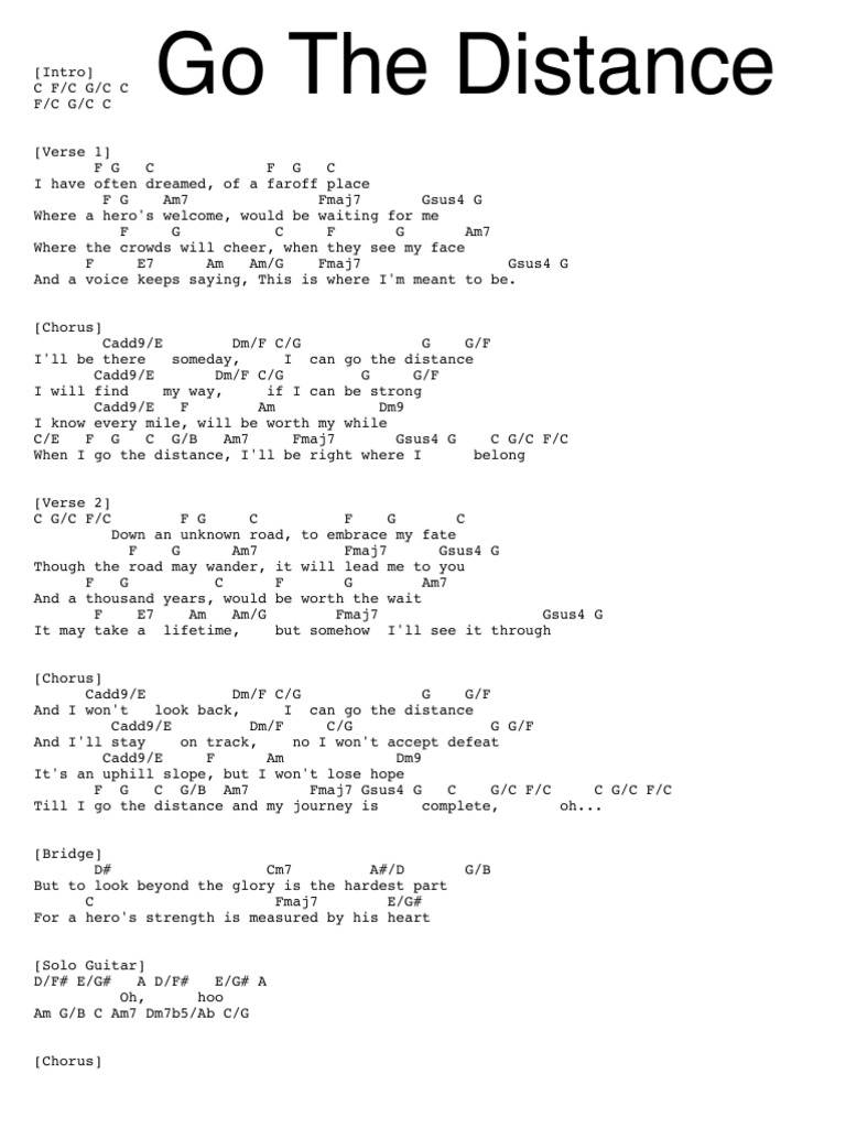 Go the Distance Song Lyrics | PDF | Songs | Musical Forms