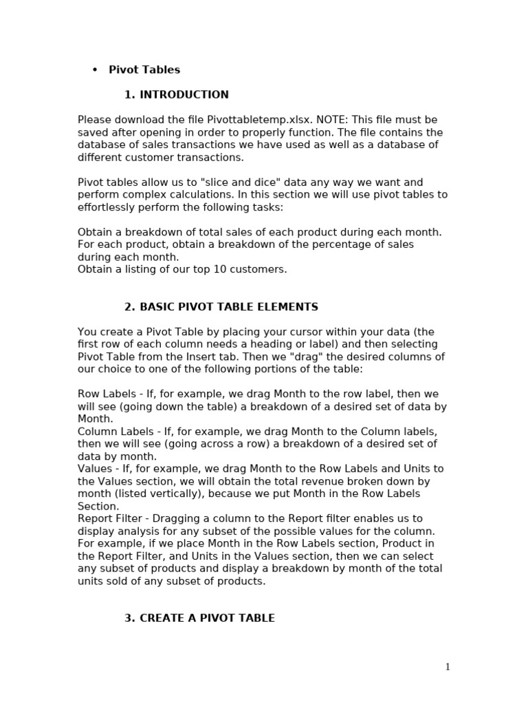 Pivot Table | PDF | Information Technology | Information Science