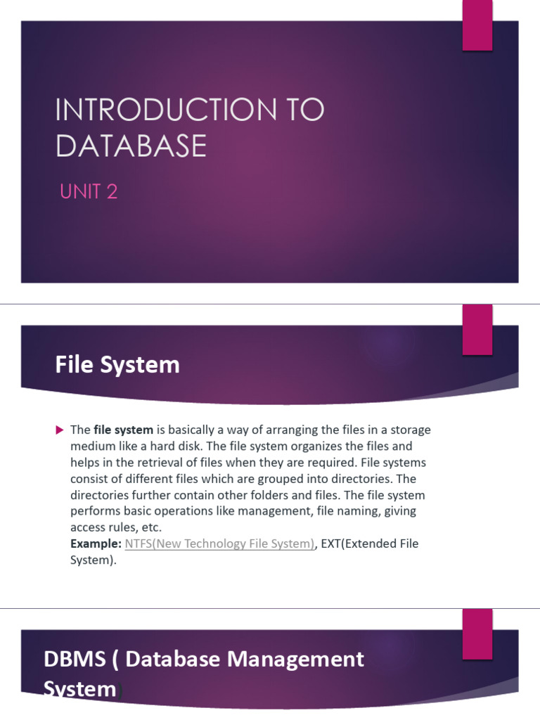 Unit-2 Introduction To Database | PDF | Databases | Relational Database