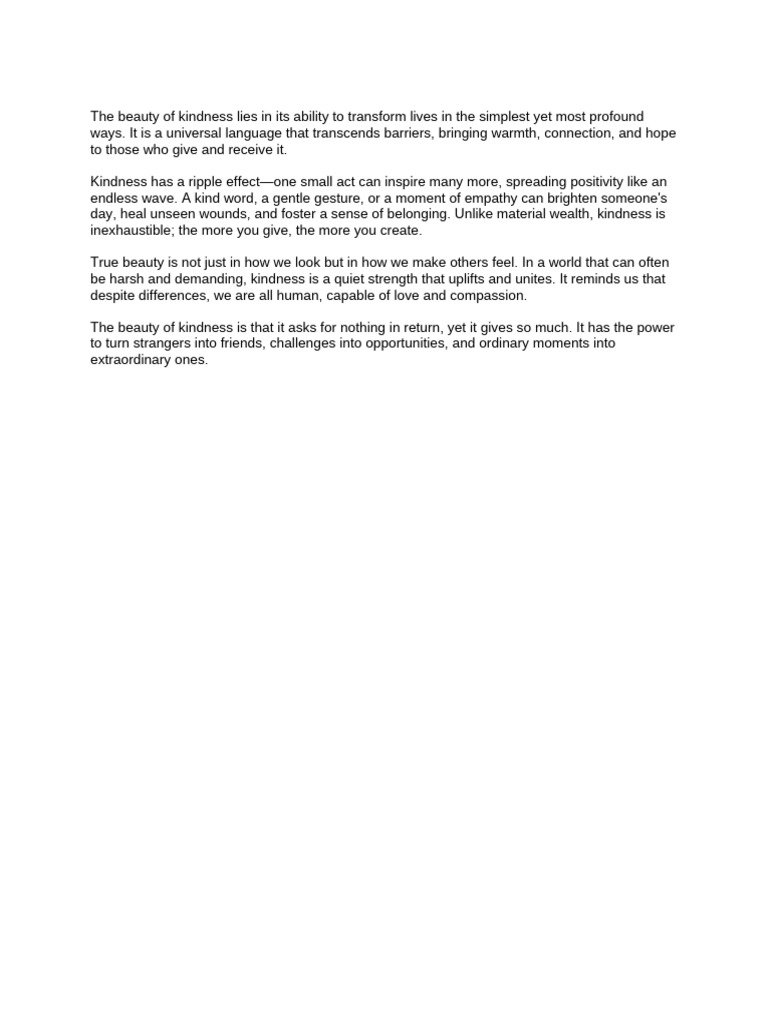 The Transformative Power of Kindness | PDF