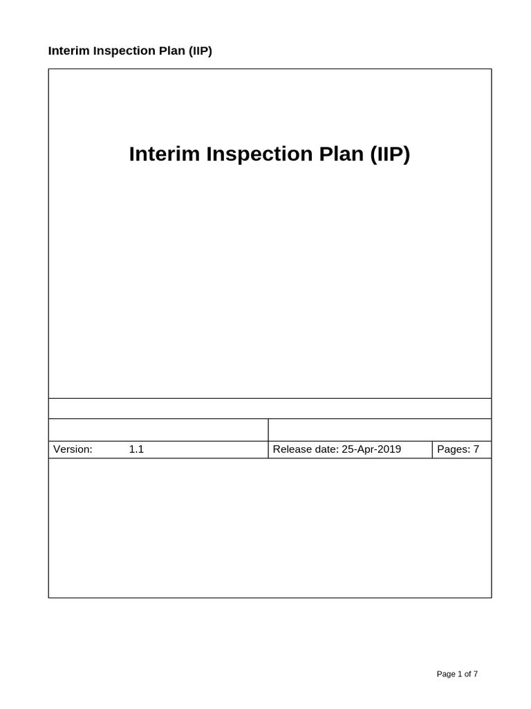 Interim Inspection Plan-2025 | PDF
