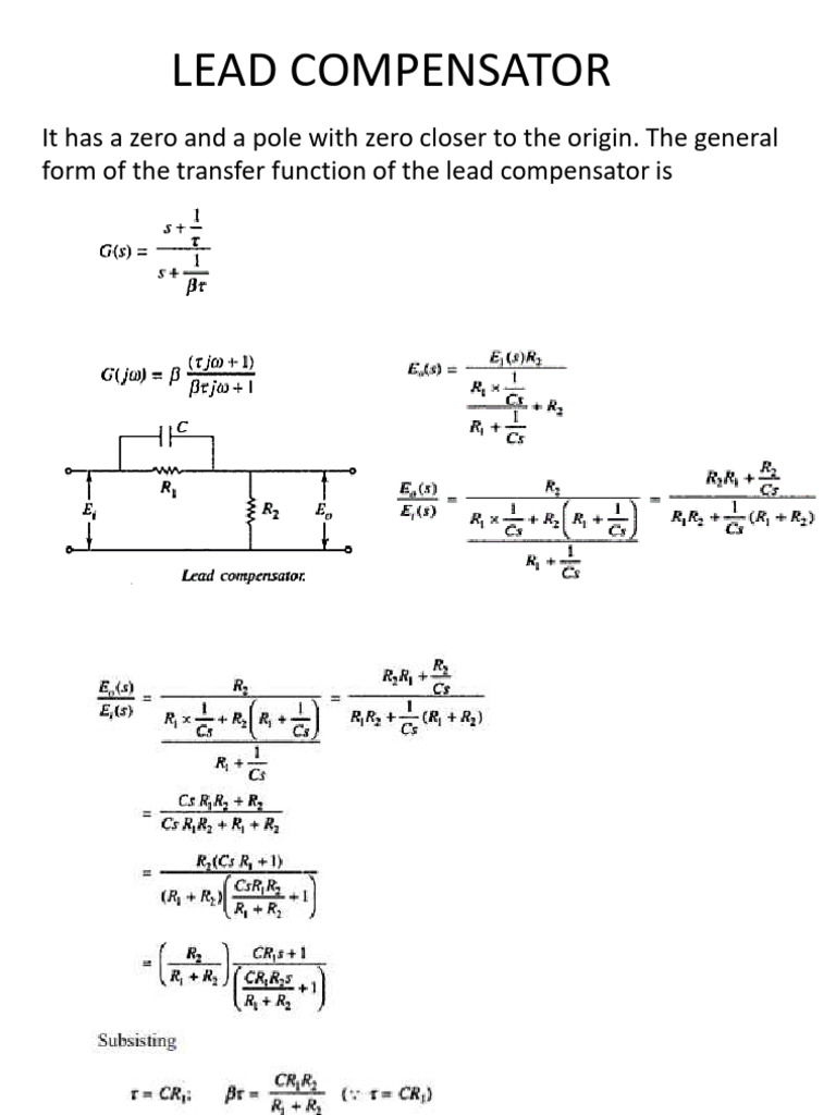 LEAD LAG COMPENSATOR (1) | PDF | Phase (Waves) | Applied Mathematics