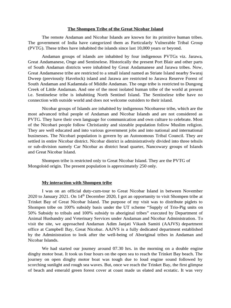 Shompen of Great Nicobar Island | PDF