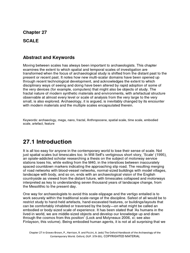 Scale in The Archaeology of The Contempo | PDF | Archaeology | Anthropocene