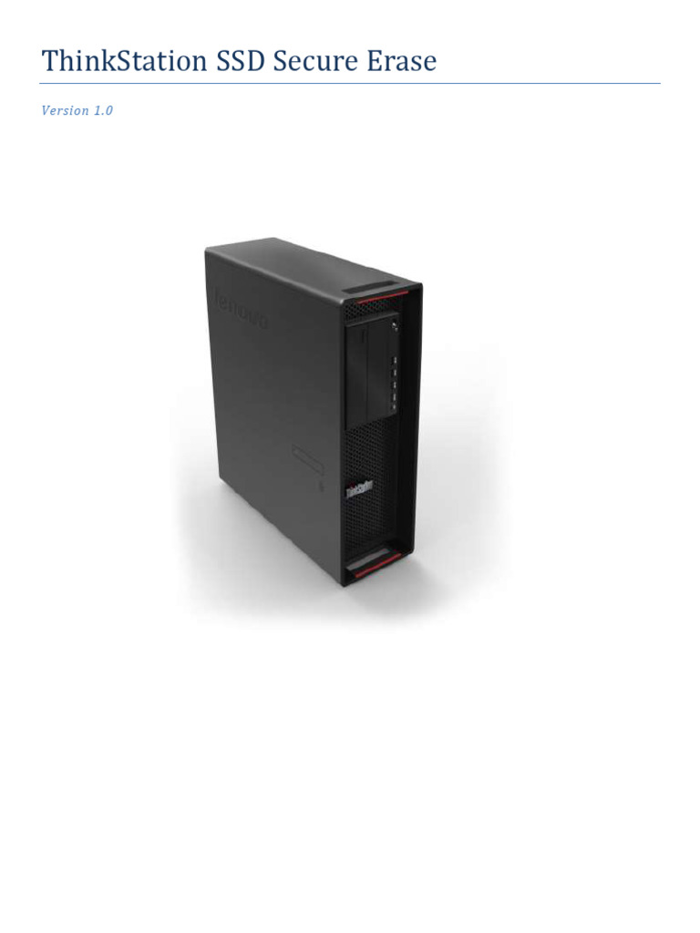 Thinkstation SSD Secure Erase v1.0 | PDF | Solid State Drive | Hard ...
