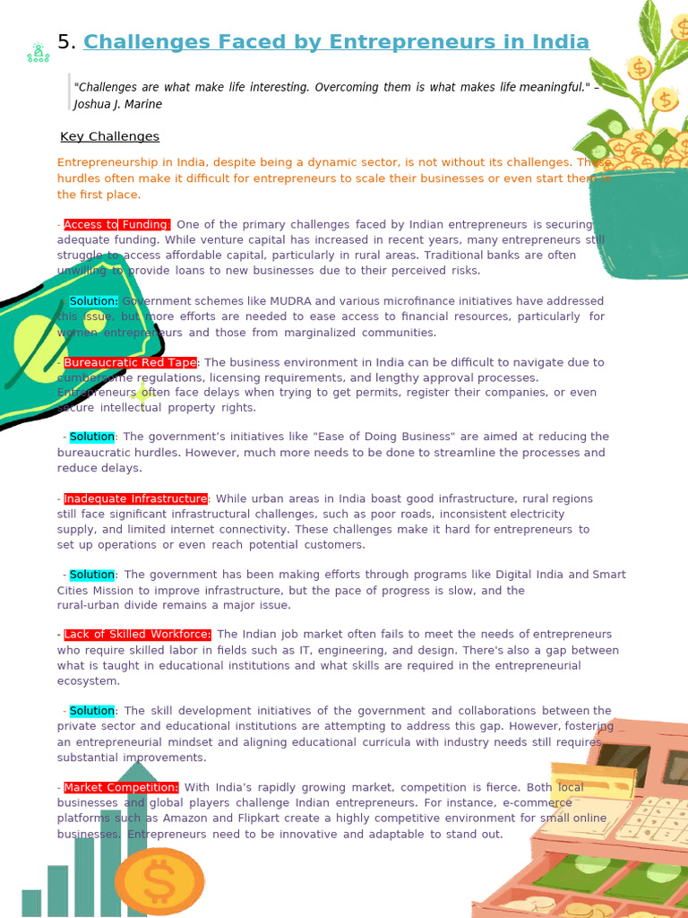 Challenges Faced by Entrepreneurs in India | PDF | Entrepreneurship ...