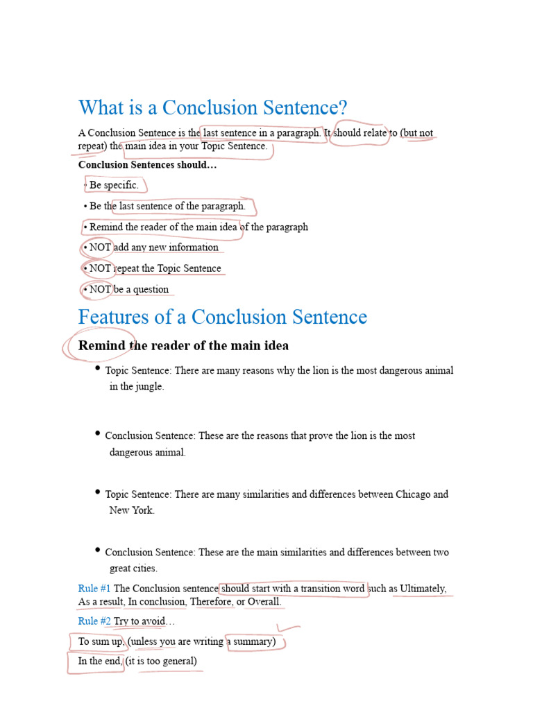 Understanding Conclusion Sentences | PDF