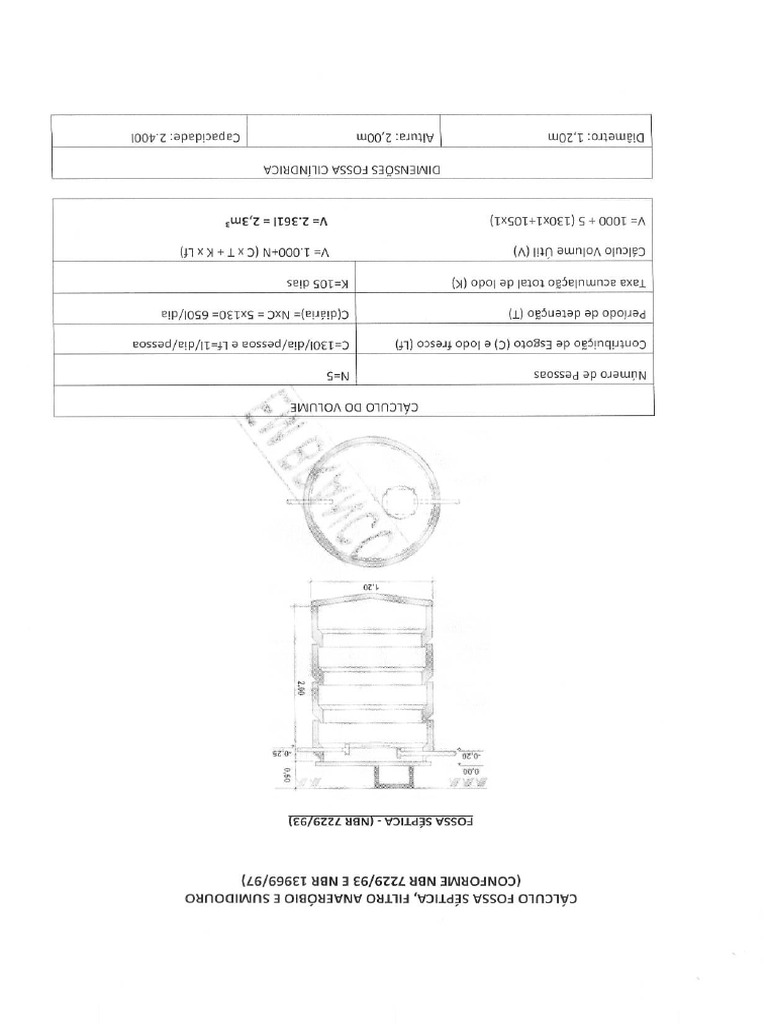Calculo de Fossas | PDF