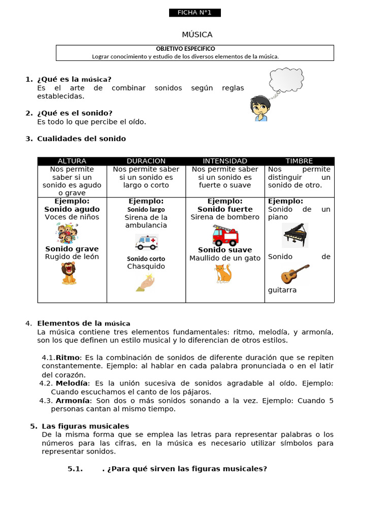 Elementos Básicos del Sonido para Niños | PDF | Sonido | Melodía