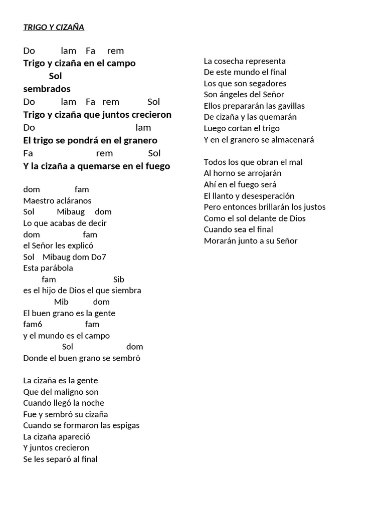 Trigo y Cizaña | PDF