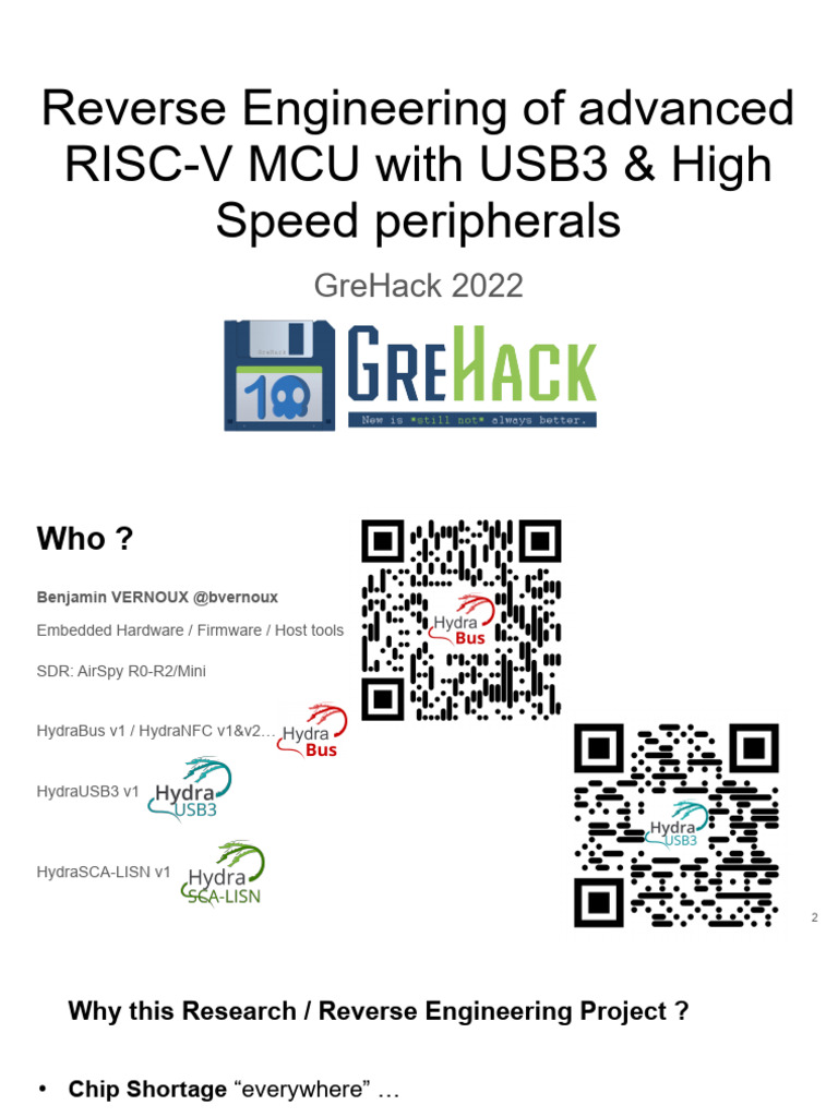 GreHack2022 - Reverse Engineering of Advanced RISC-V MCU With USB3 & High Speed Peripherals ...