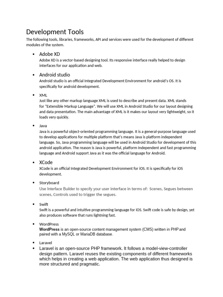 Development Tools and Project Overview | PDF | Php | Java (Programming ...