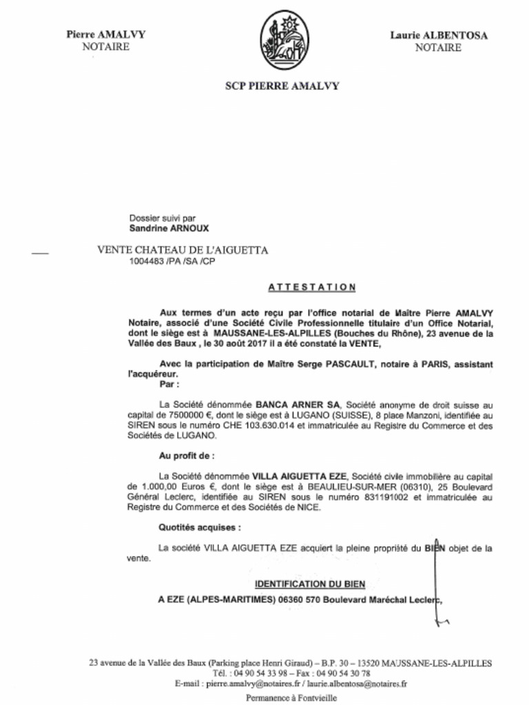 Attestation Notariale Ou Notarie